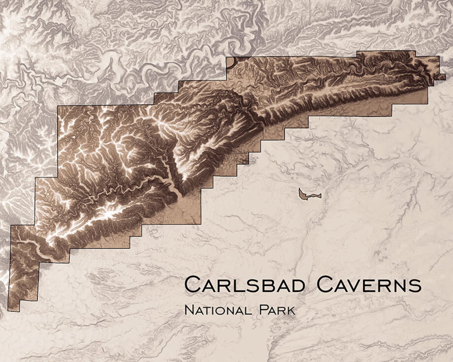 Carlsbad Caverns National Park Topographic Map New Mexico | Etsy