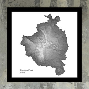 Diamond Peak Topography Map Oregon Map Art Framed Wall Art - Etsy