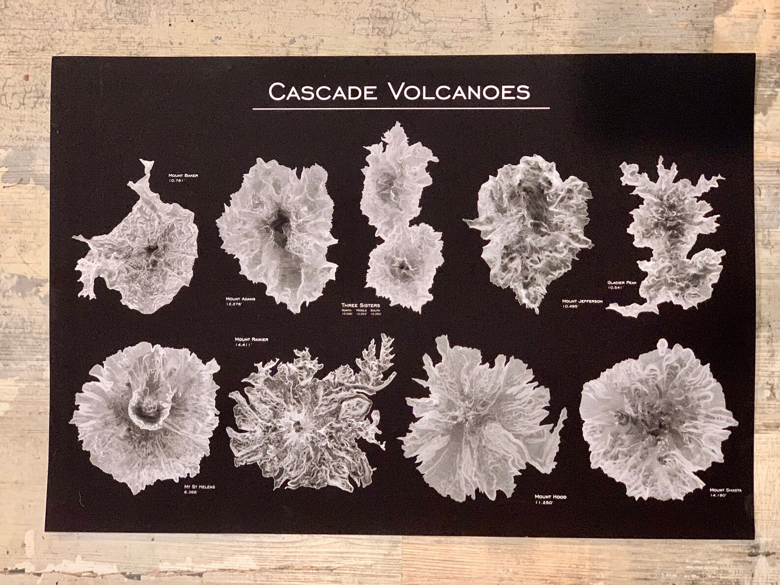Cascade Mountain Range Topographic Map Art Print Pacific | Etsy
