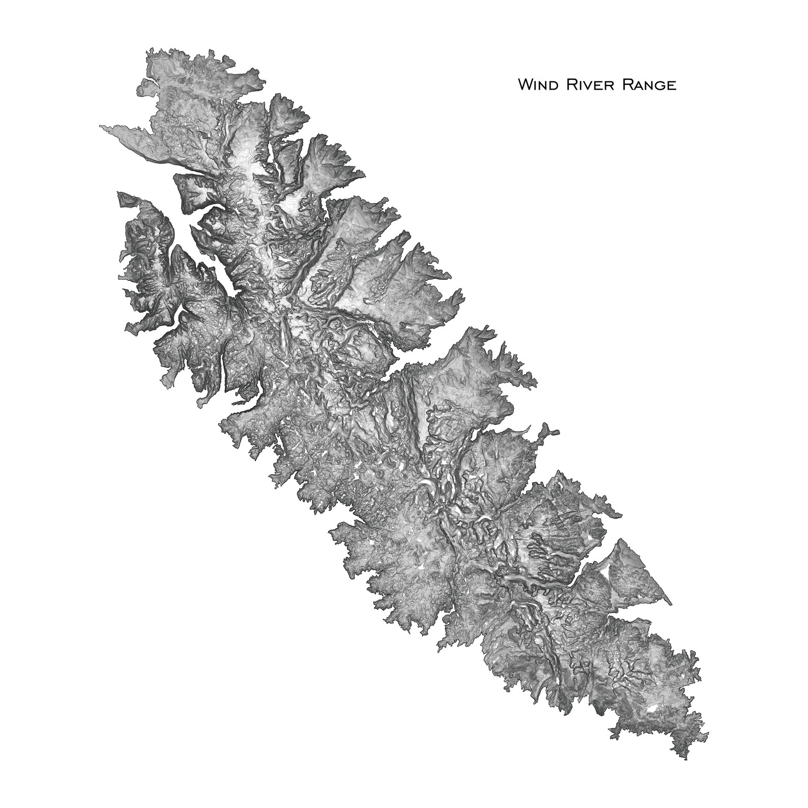 Wind River Range Topographic Map Art Print Wyoming Topo | Etsy