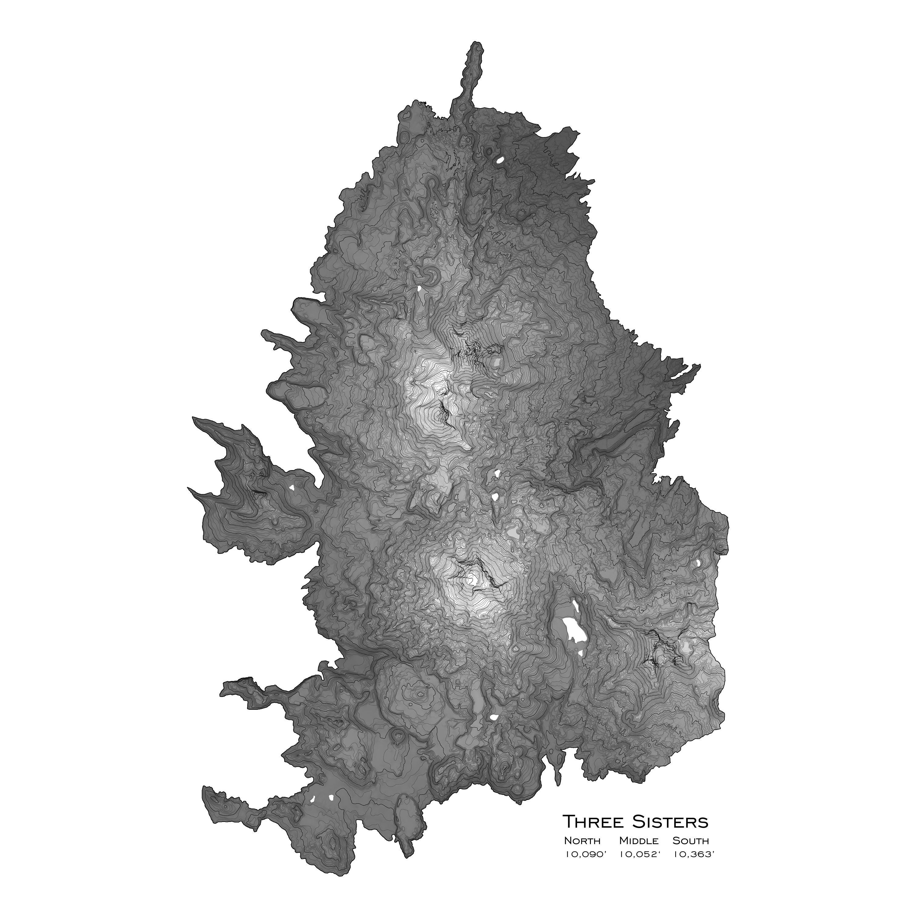Three Sisters & Broken Top Sisters Loop Map - Etsy