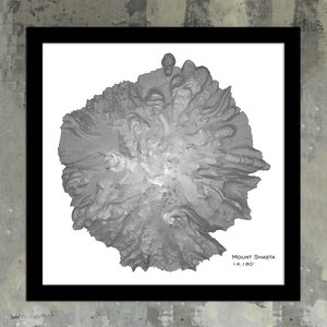 Mt Shasta Topographic Print Art Mount Shasta Map Art | Etsy