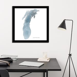 Lake Michigan Depth Chart Map | Bathymetric Topographic Print, Great ...