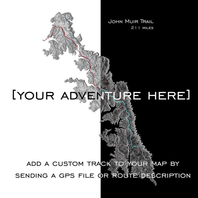 John Muir Trail Map High Sierra Map Poster JMT Topographic - Etsy
