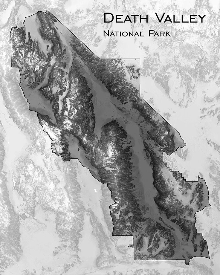 Death Valley Topographic Map Art Print National Park Poster | Etsy