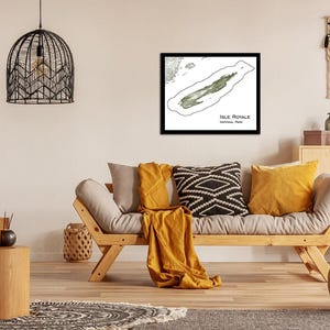 Isle Royale National Park Topographic Map Art | Michigan Minimalist Map ...