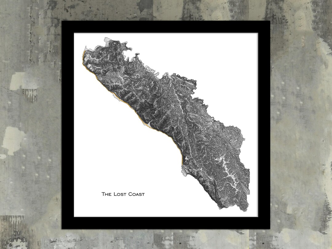 Lost Coast Trail Map | King Range Wilderness, Northern California Print ...