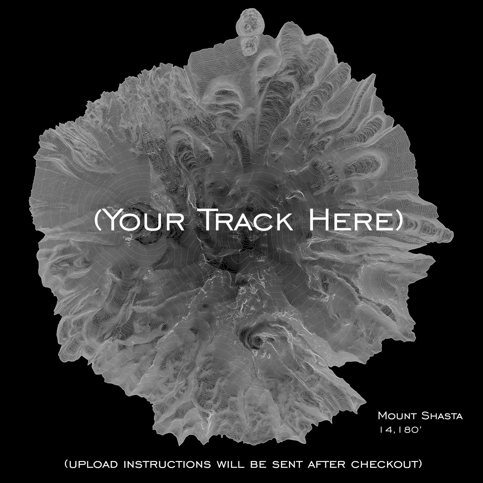 Mt Shasta Topographic Print Art Mount Shasta Map Art | Etsy