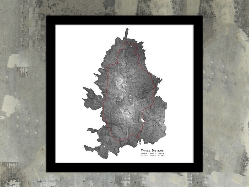 Three Sisters & Broken Top Sisters Loop Map - Etsy