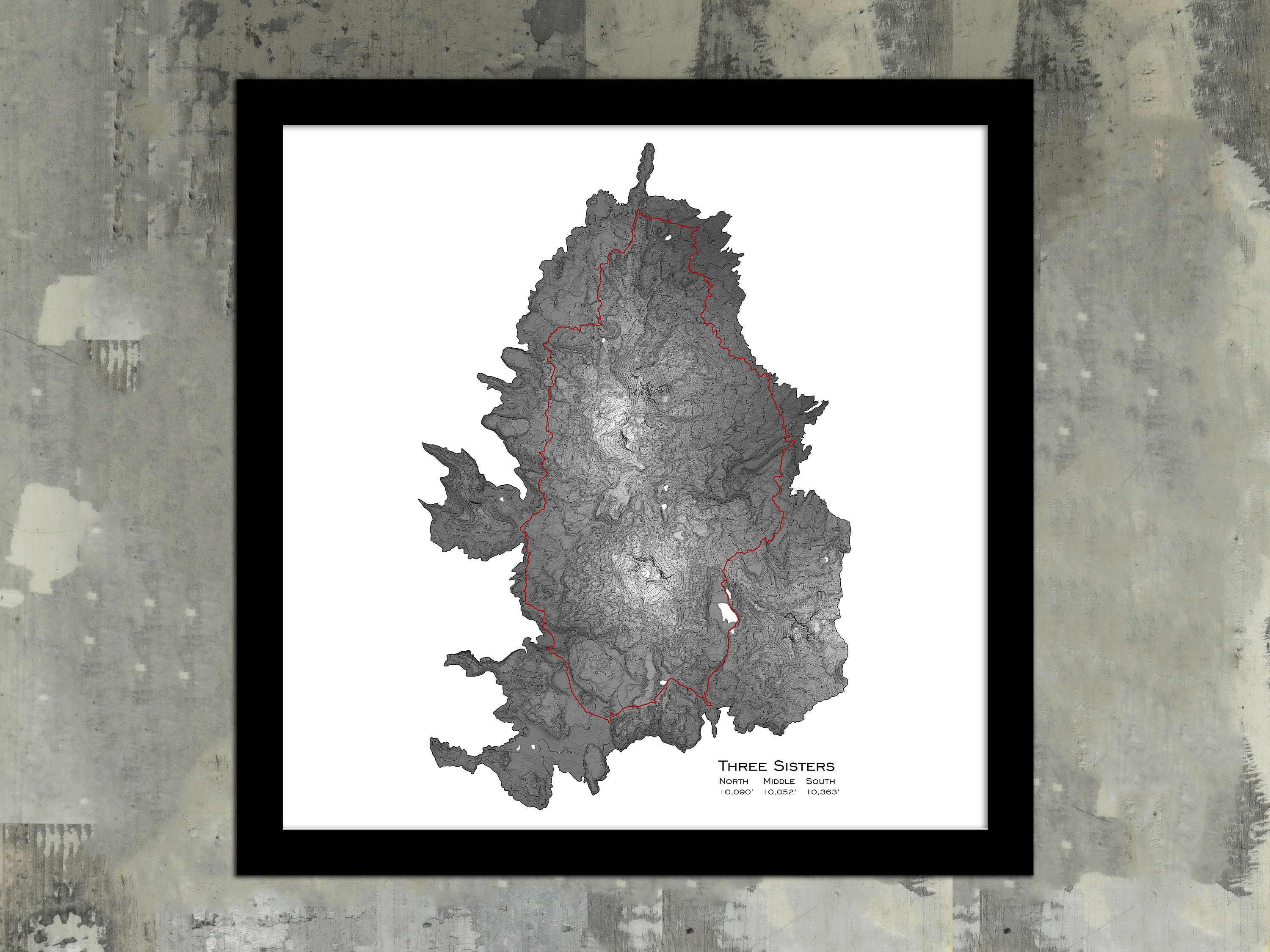 Three Sisters & Broken Top Sisters Loop Map - Etsy