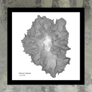Mt Adams Topographic Map Artwork | Mount Adams Art Print, Washington ...