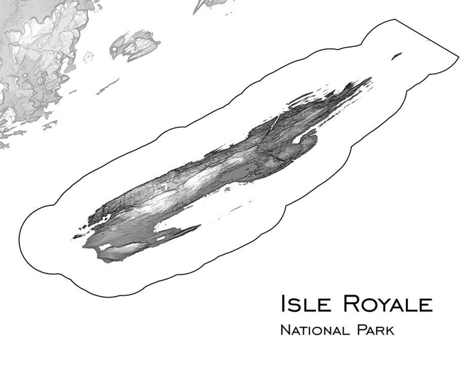 Isle Royale National Park Topographic Map Art Michigan - Etsy