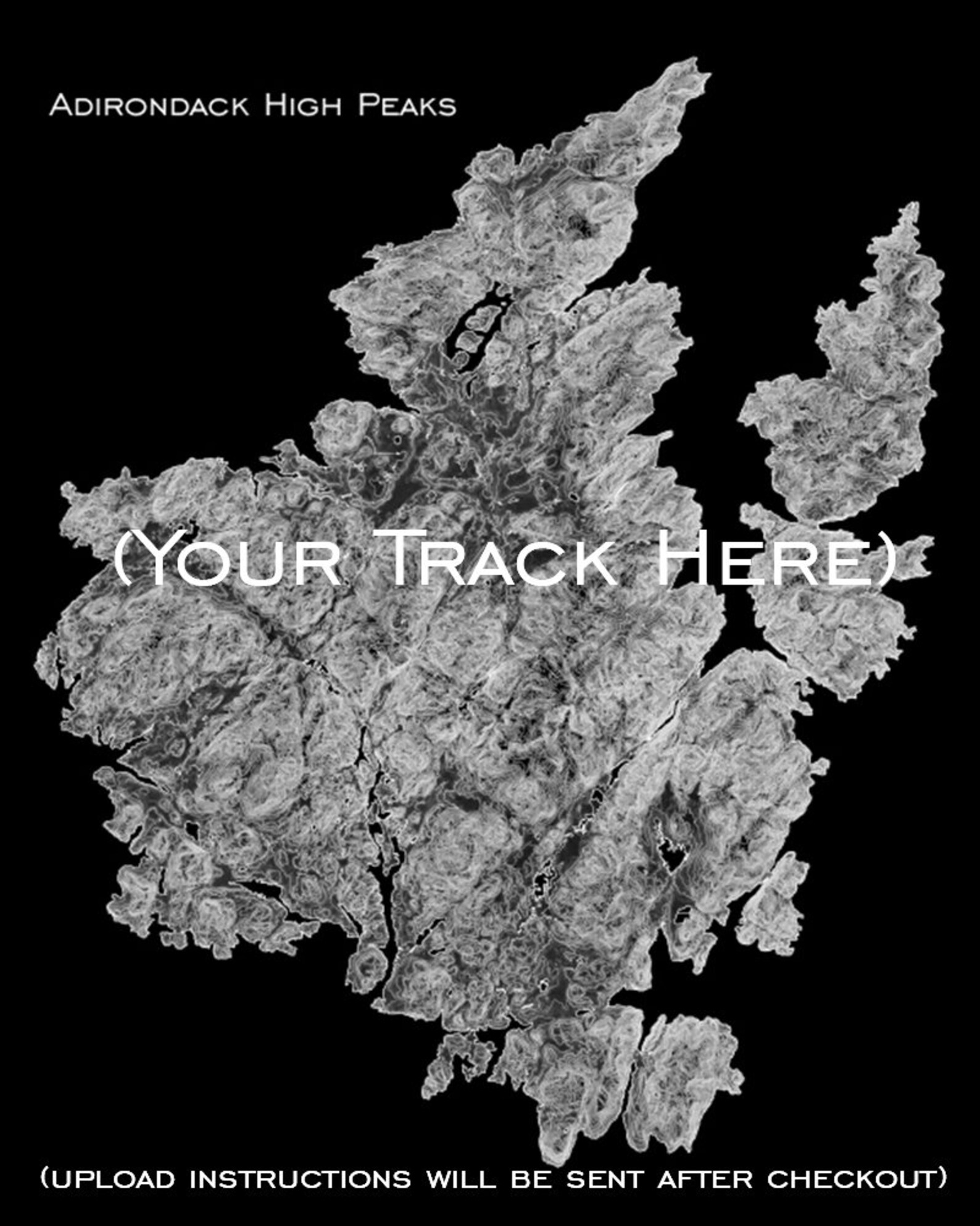 Adirondack High Peaks Map Art Print Mountain Topographic - Etsy