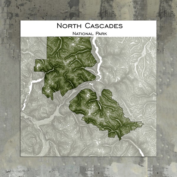 Cascade Mountain Range Map - Etsy