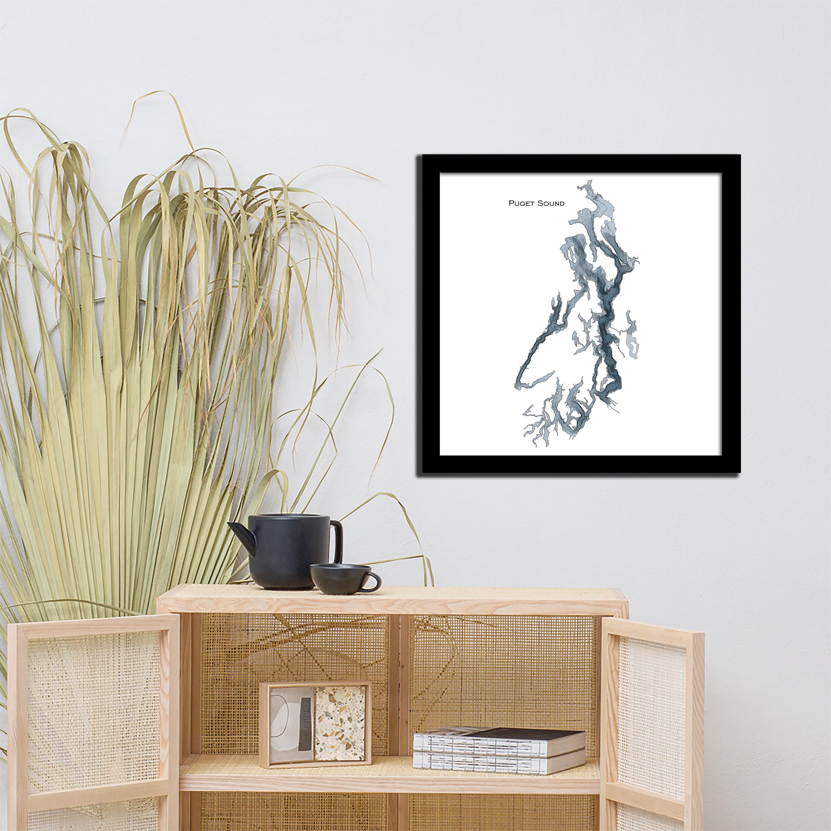 Puget Sound Map | Bathymetric Depth Chart, Seattle Gifts - Etsy