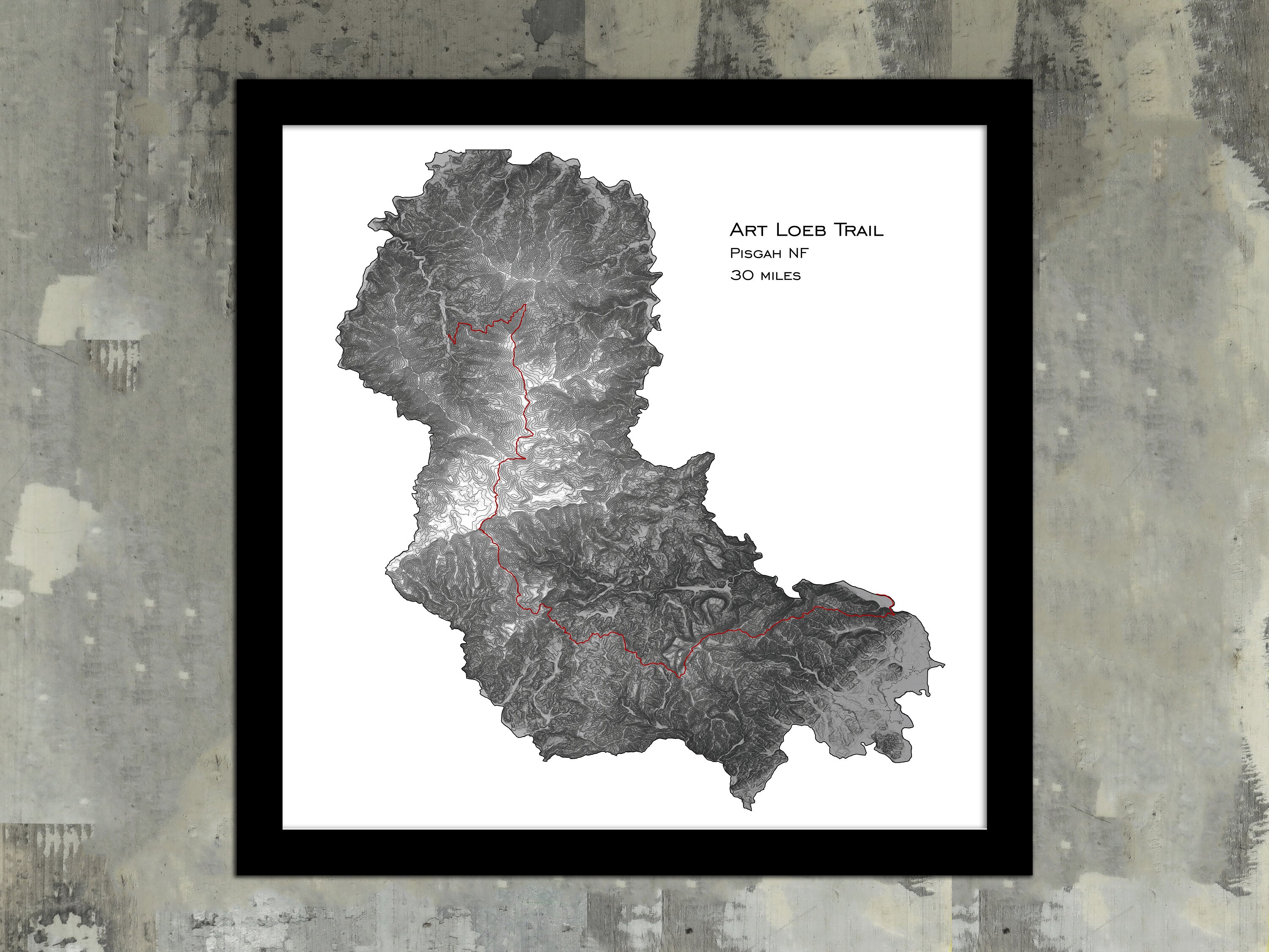Art Loeb Trail Map Print Western North Carolina Art, Pisgah National ...
