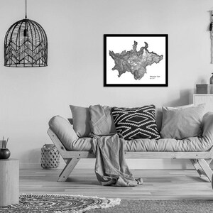 Broken Top Topographic Map Art Print | Oregon Artwork, Framed Wall Art ...