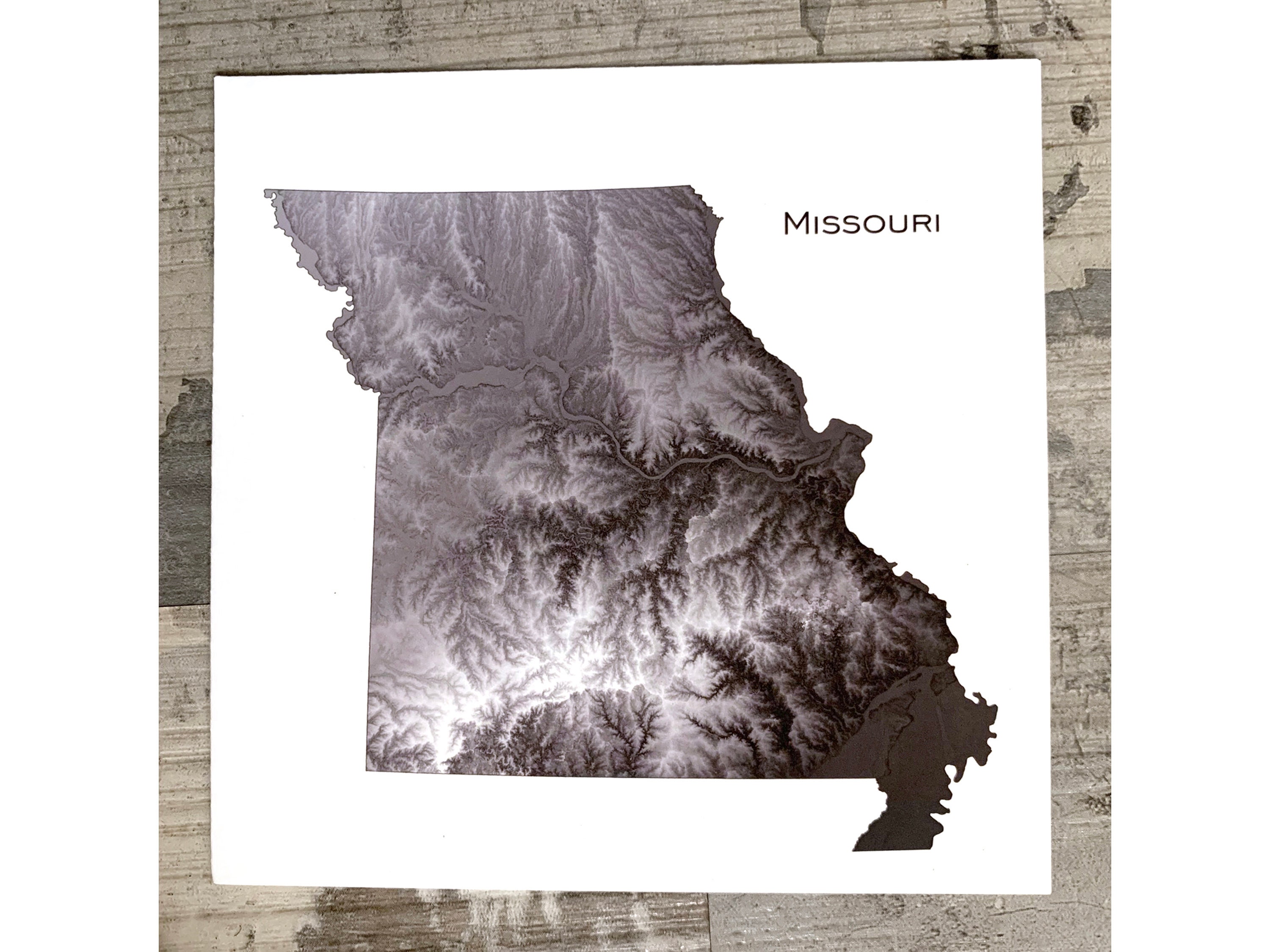 Missouri Map Art Print US State Topographic Map | Etsy