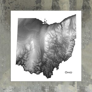Ohio Map Art Print | US State Topographic Map - Etsy
