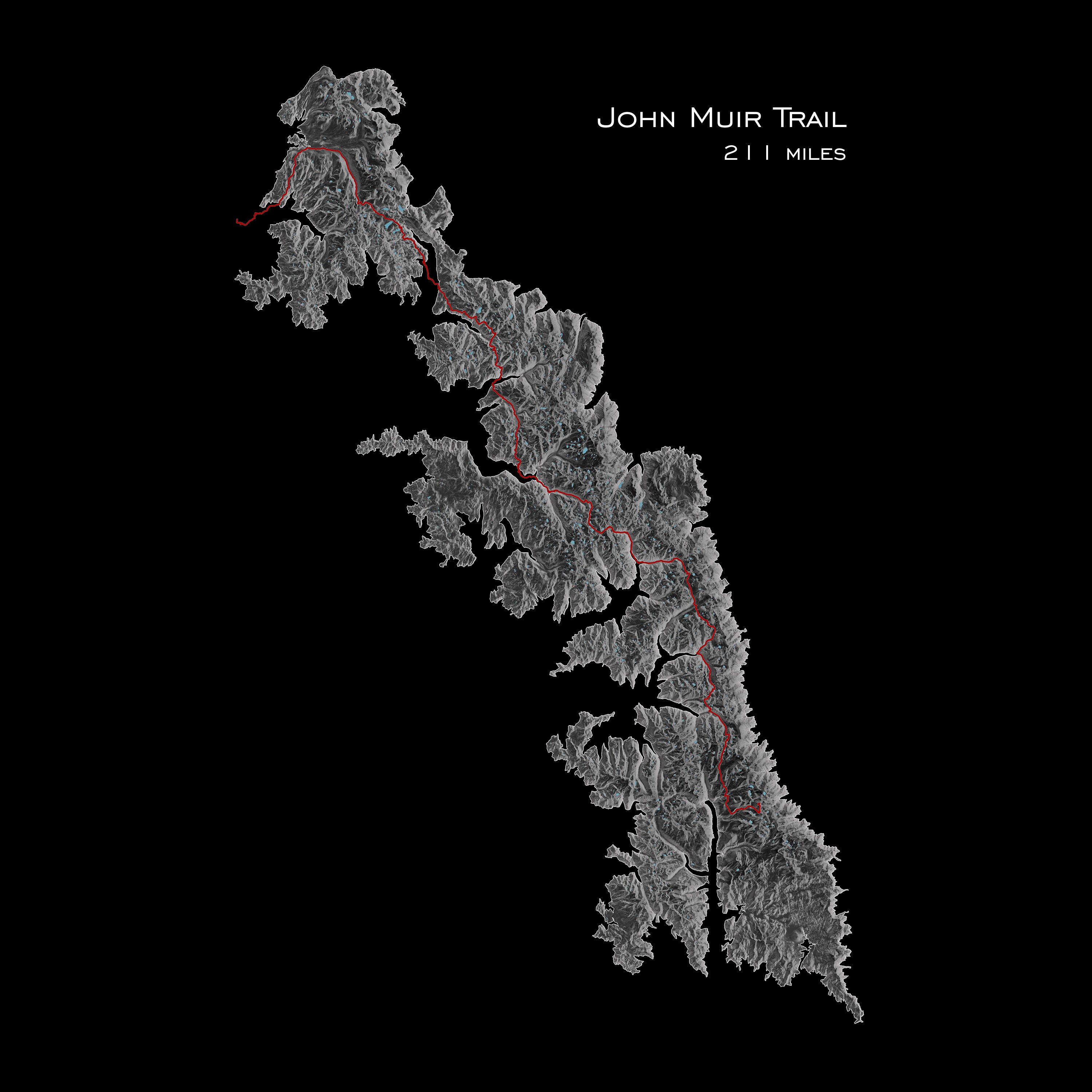 John Muir Trail Map High Sierra Map Poster JMT Topographic - Etsy Ireland