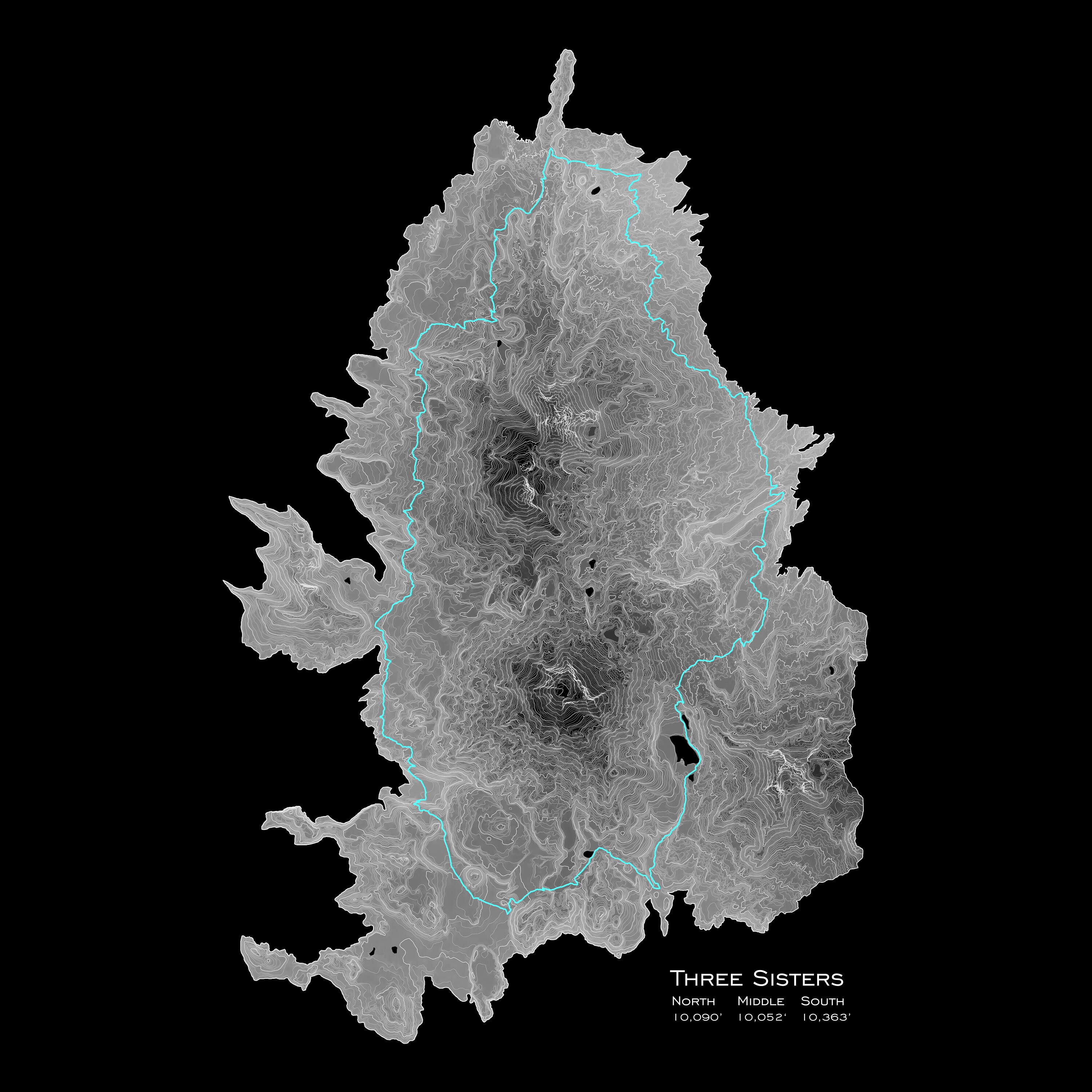 Three Sisters & Broken Top Sisters Loop Map - Etsy