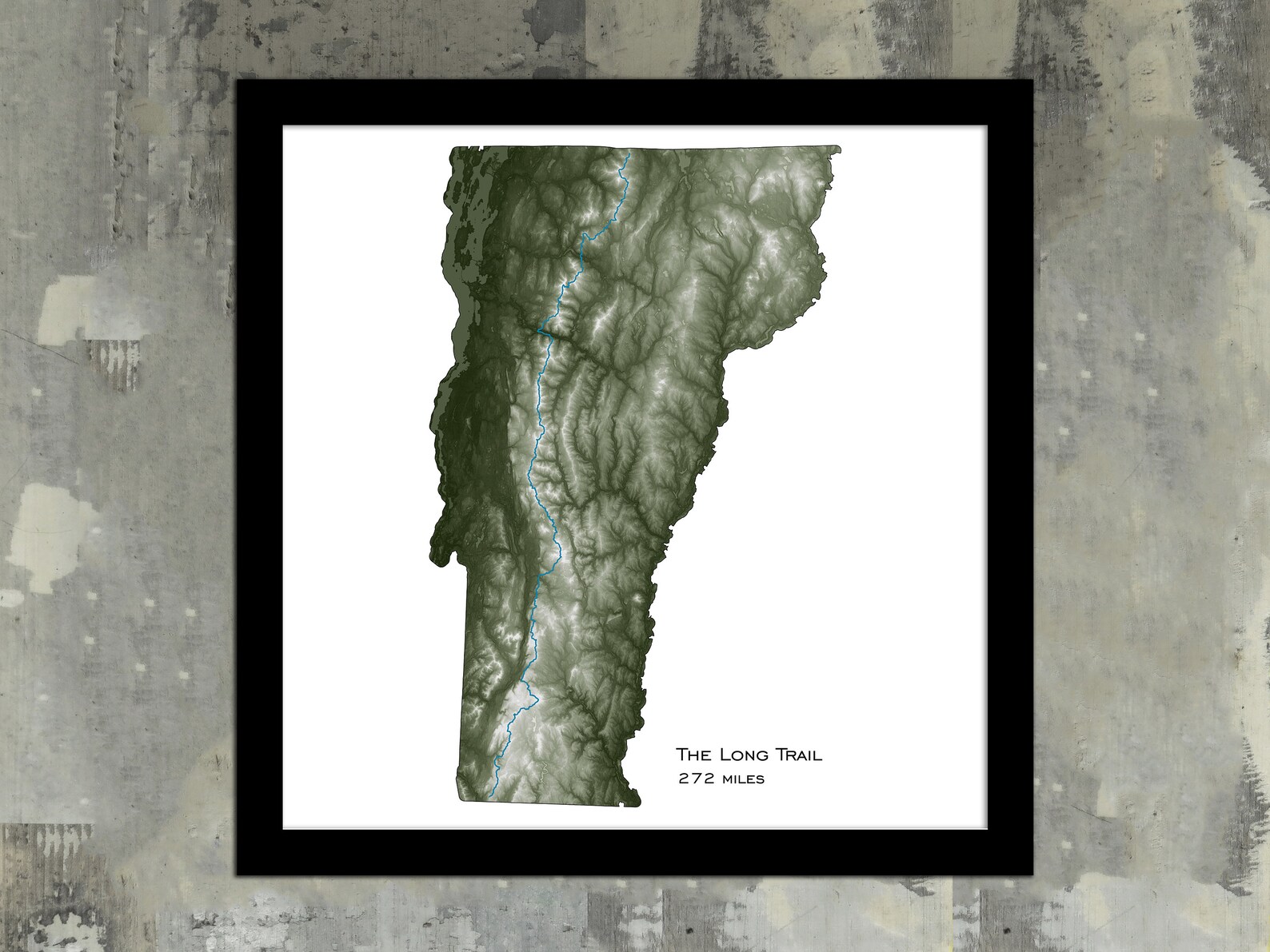 Long Trail Vermont Map Green Mountains Print, Gift for Hiker - Etsy