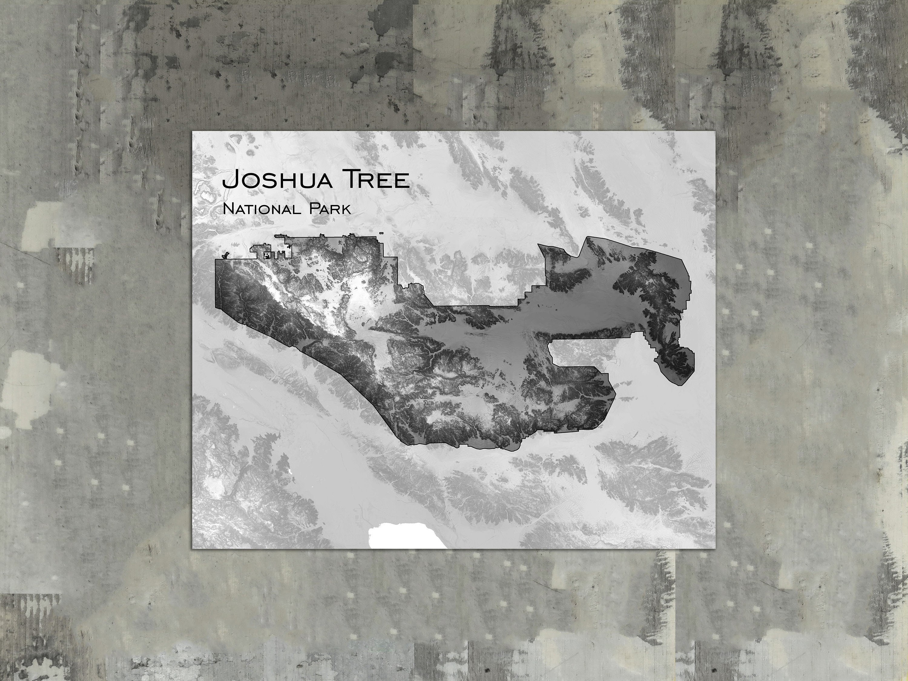 Joshua Tree Map Wall Art Print Joshua Tree National Park - Etsy