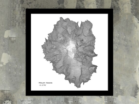 Mt Adams Topographic Map Artwork Mount Adams Art Print | Etsy