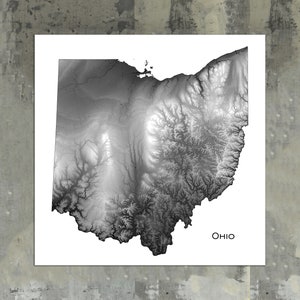 Ohio Map Art Print US State Topographic Map - Etsy