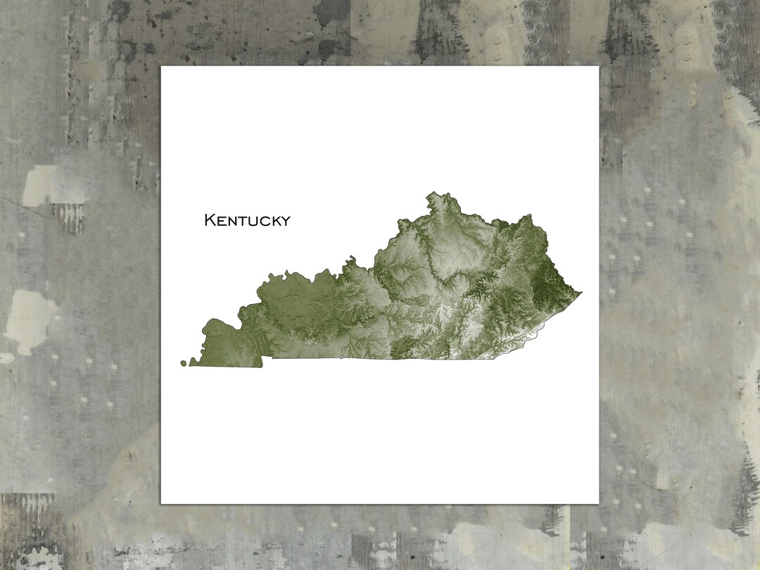 Kentucky Map Art Print US State Topographic Map - Etsy