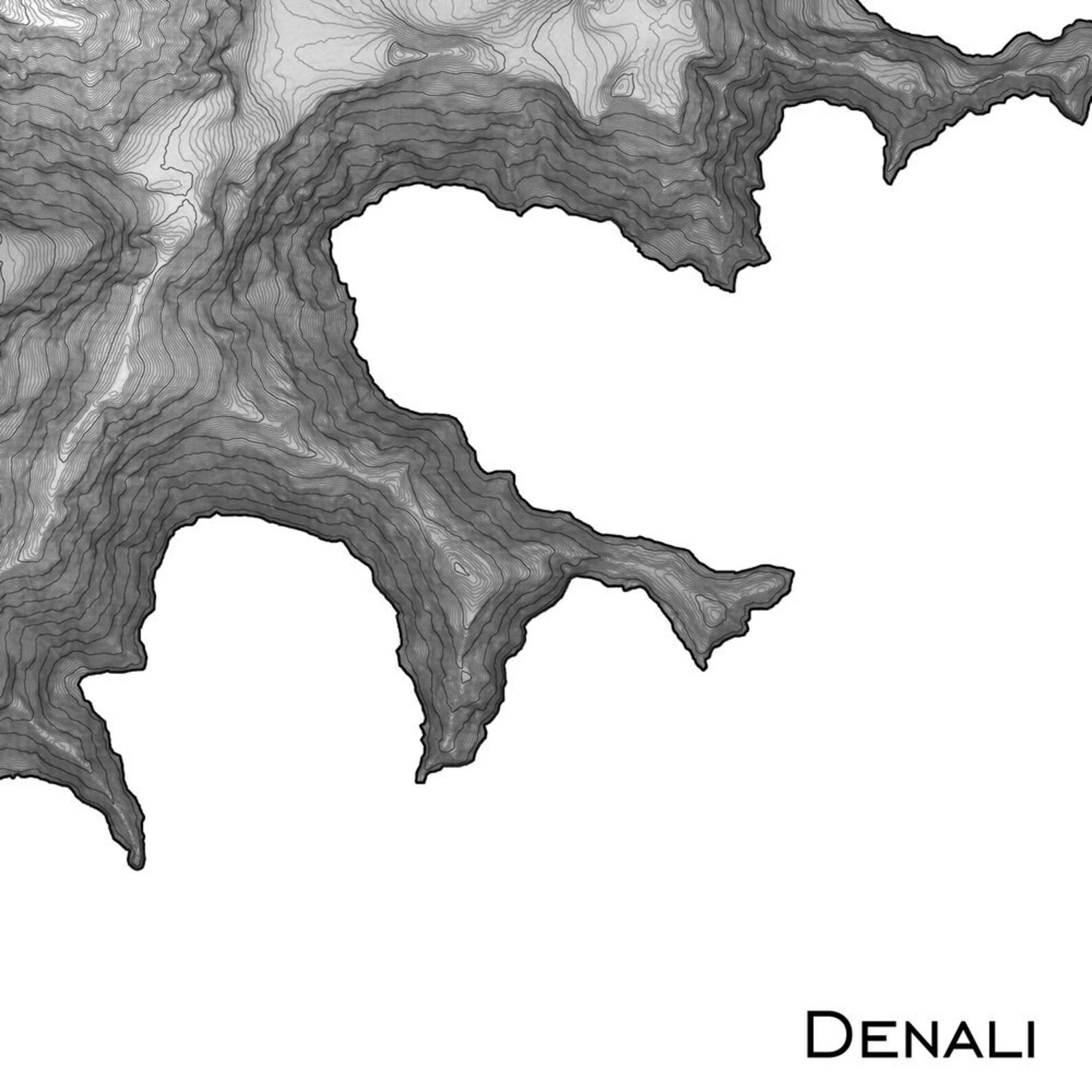 Denali Map Poster Print Alaska Topo Map Wall Art West - Etsy