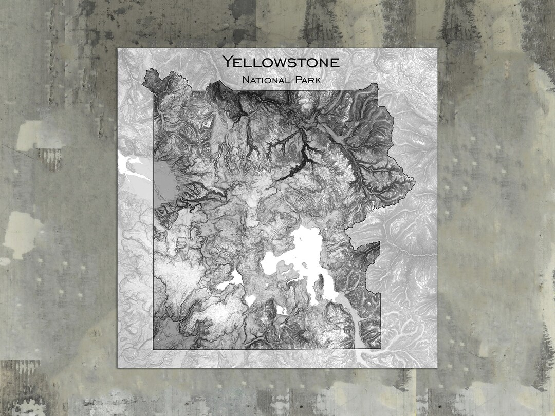 Yellowstone Topographic Map Print | Yellowstone National Park Map Art ...