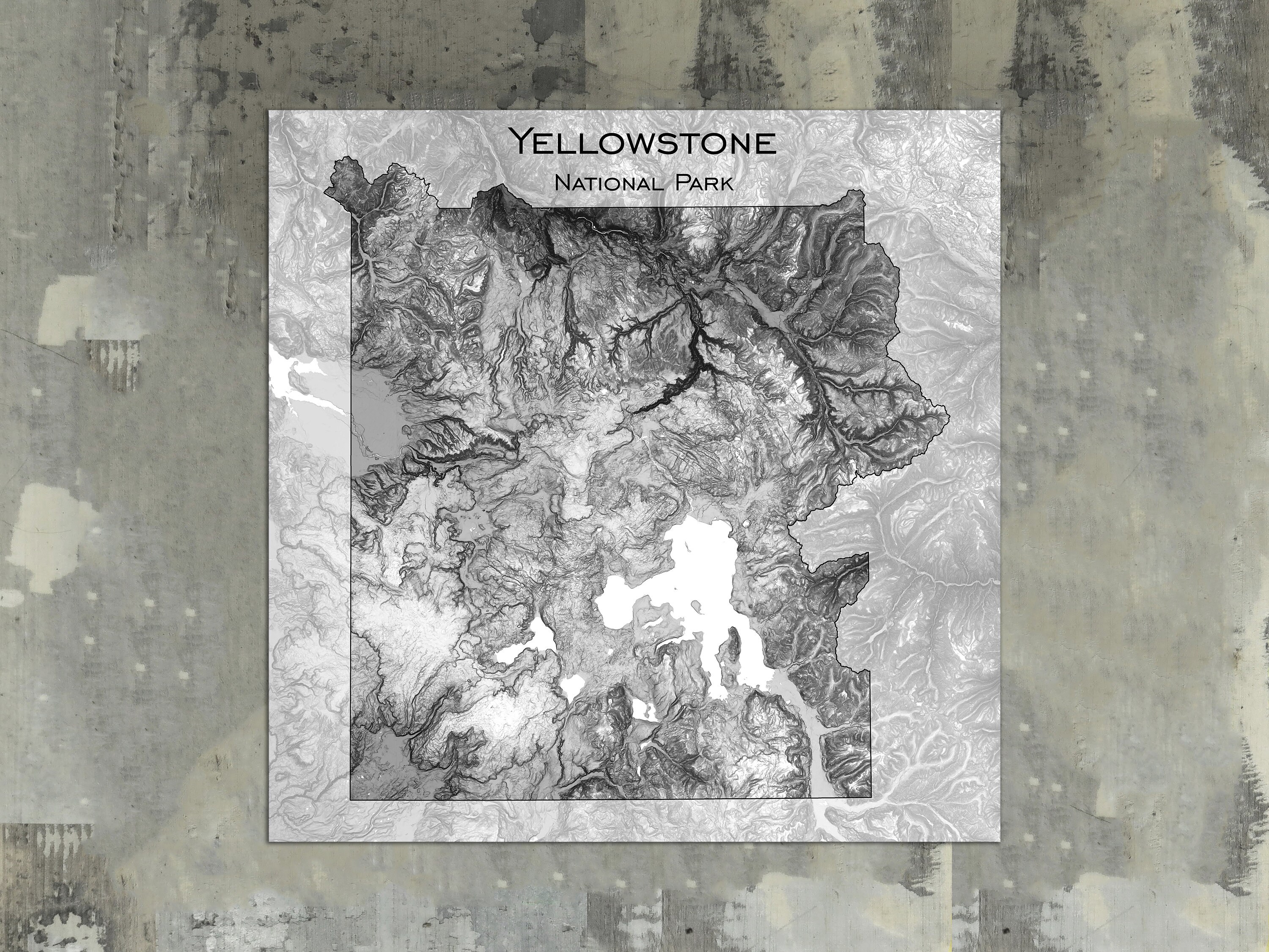 Yellowstone Topographic Map Print | Yellowstone National Park Map Art ...