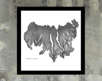 Finger Lakes Poster Map - Etsy Canada