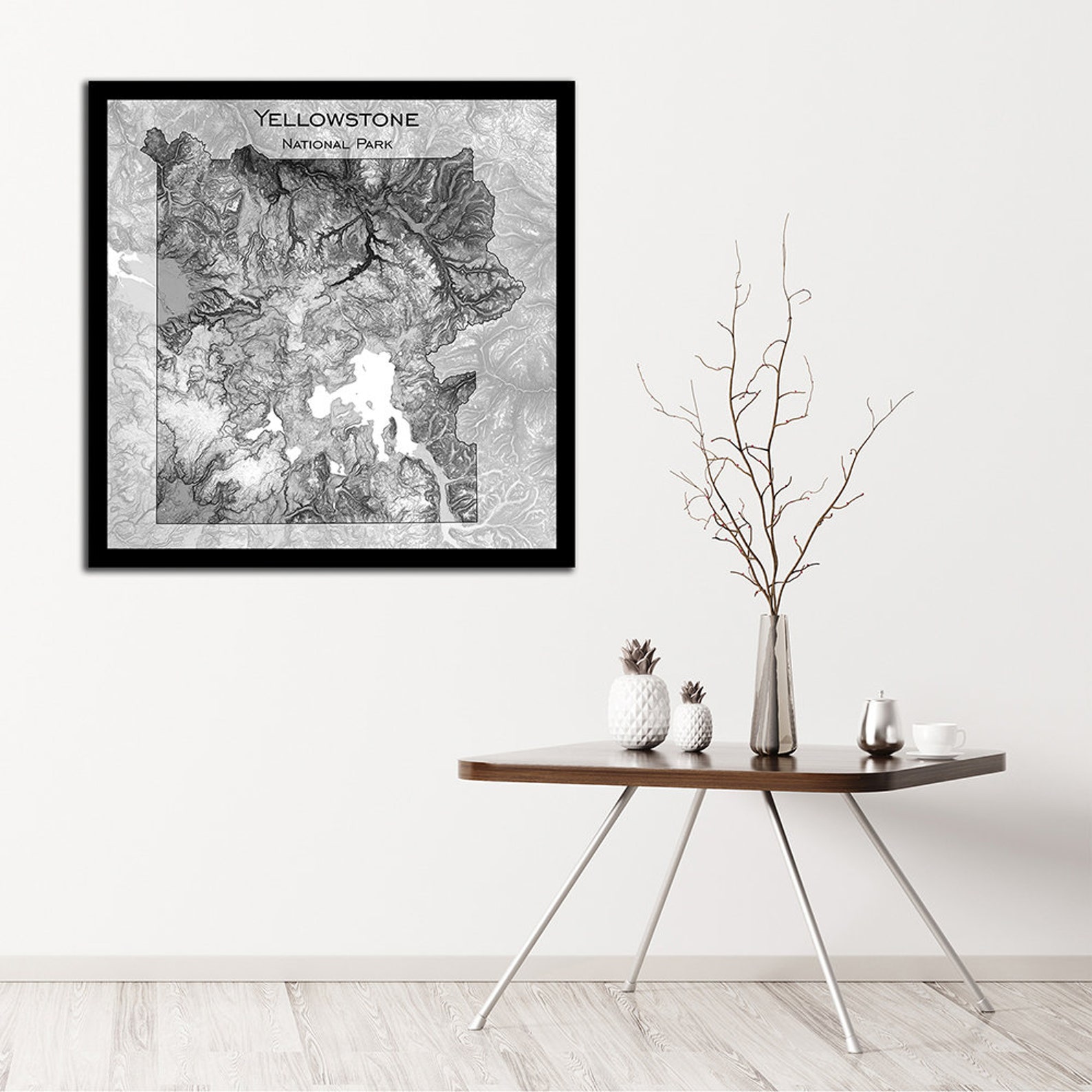 Yellowstone Topographic Map Print | Yellowstone National Park Map Art ...