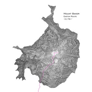 Mt Baker Topo Map Wall Art Mount Baker Map Print Washington - Etsy