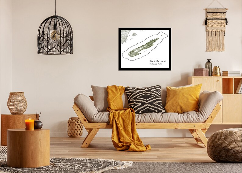 Isle Royale National Park Topographic Map Art Michigan - Etsy