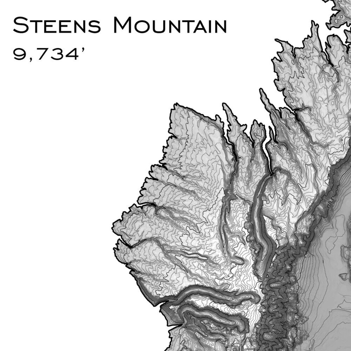 Steens Mountain Alvord Desert Map Art Print Oregon State - Etsy