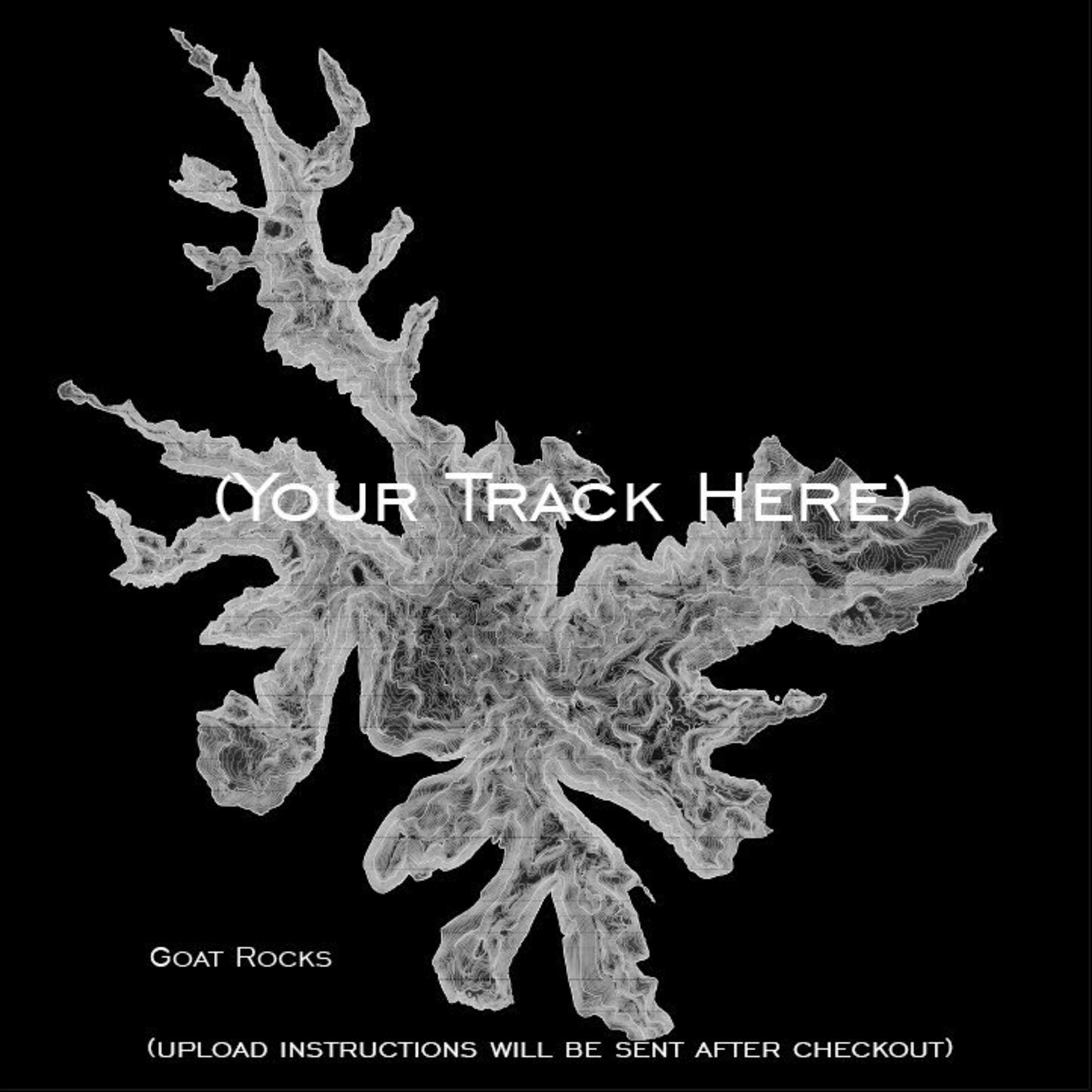 Goat Rocks Map Art Print Cascade Mountains Toporgaphic Map - Etsy