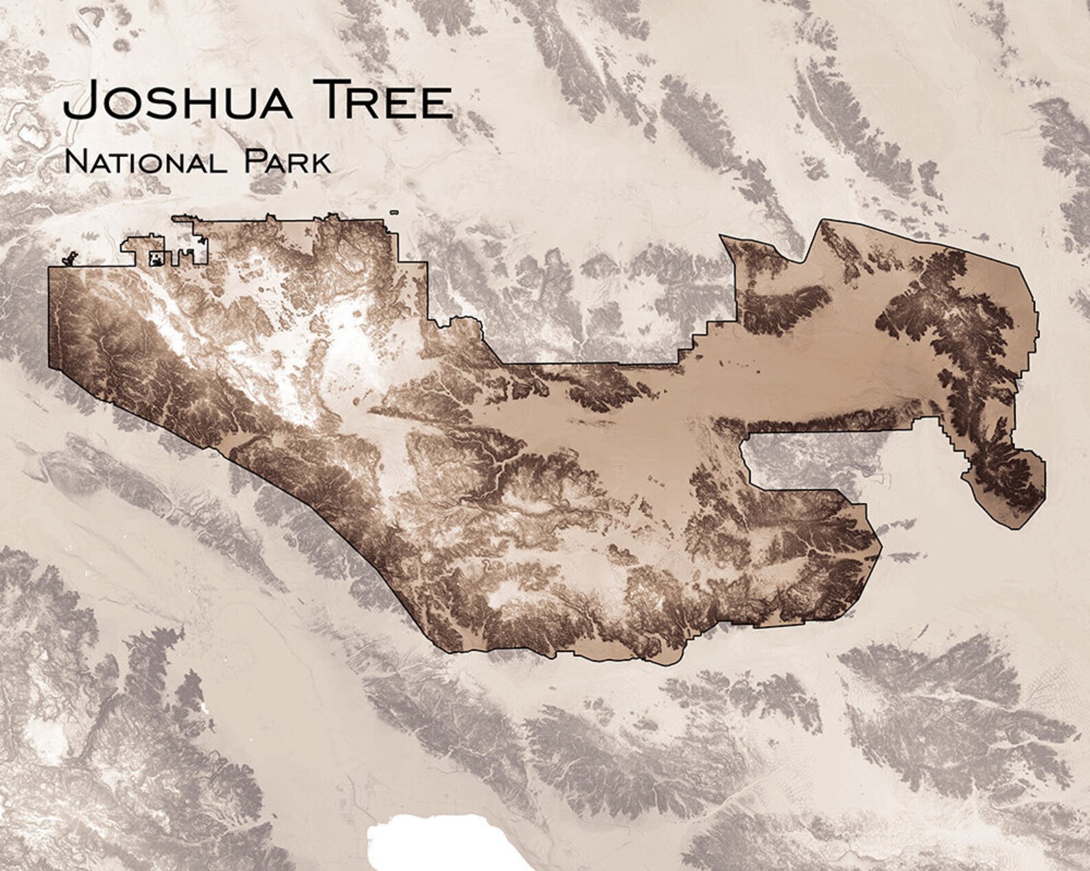 Joshua Tree Map Wall Art Print Joshua Tree National Park - Etsy