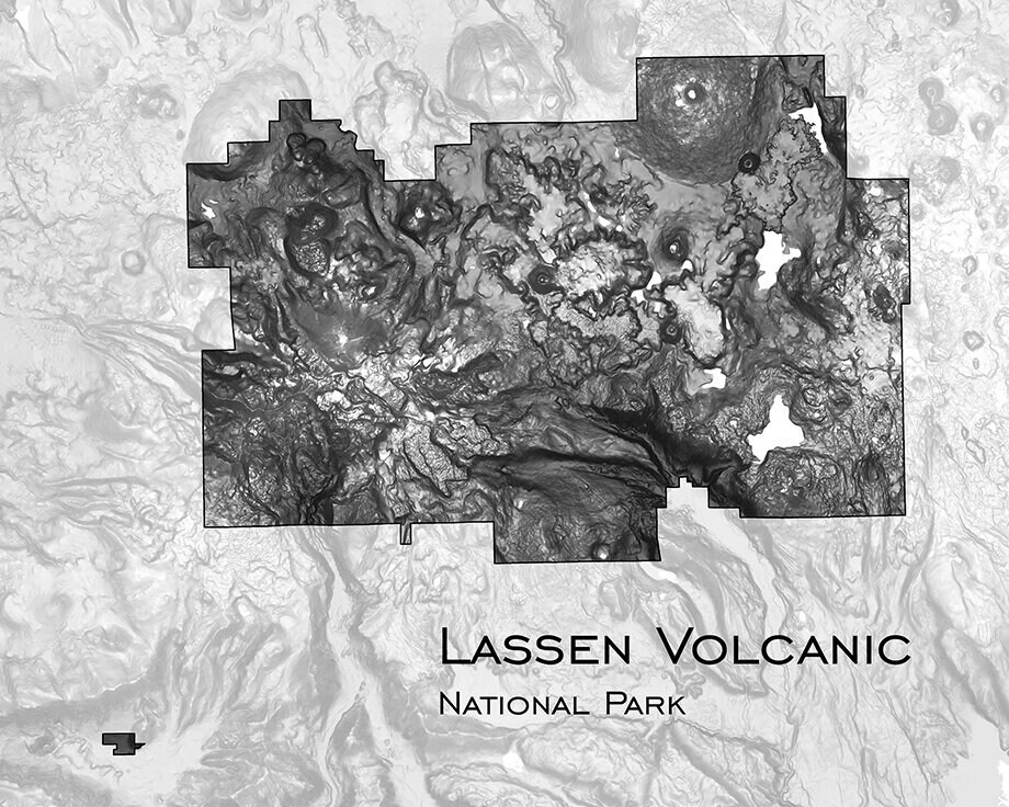 Lassen Volcanic National Park Topographic Map Art Print | Etsy