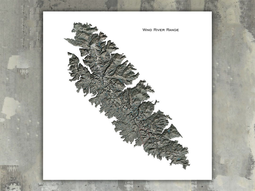Wind River Range Topographic Map Art Print Wyoming Topo - Etsy