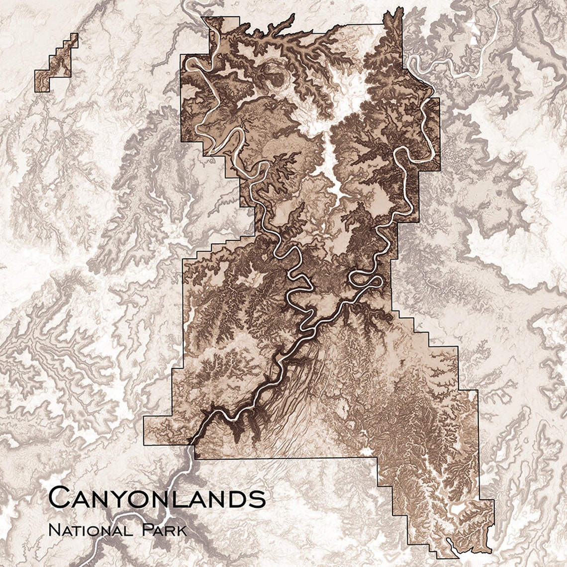 Canyonlands National Park Map Poster Utah National Parks - Etsy