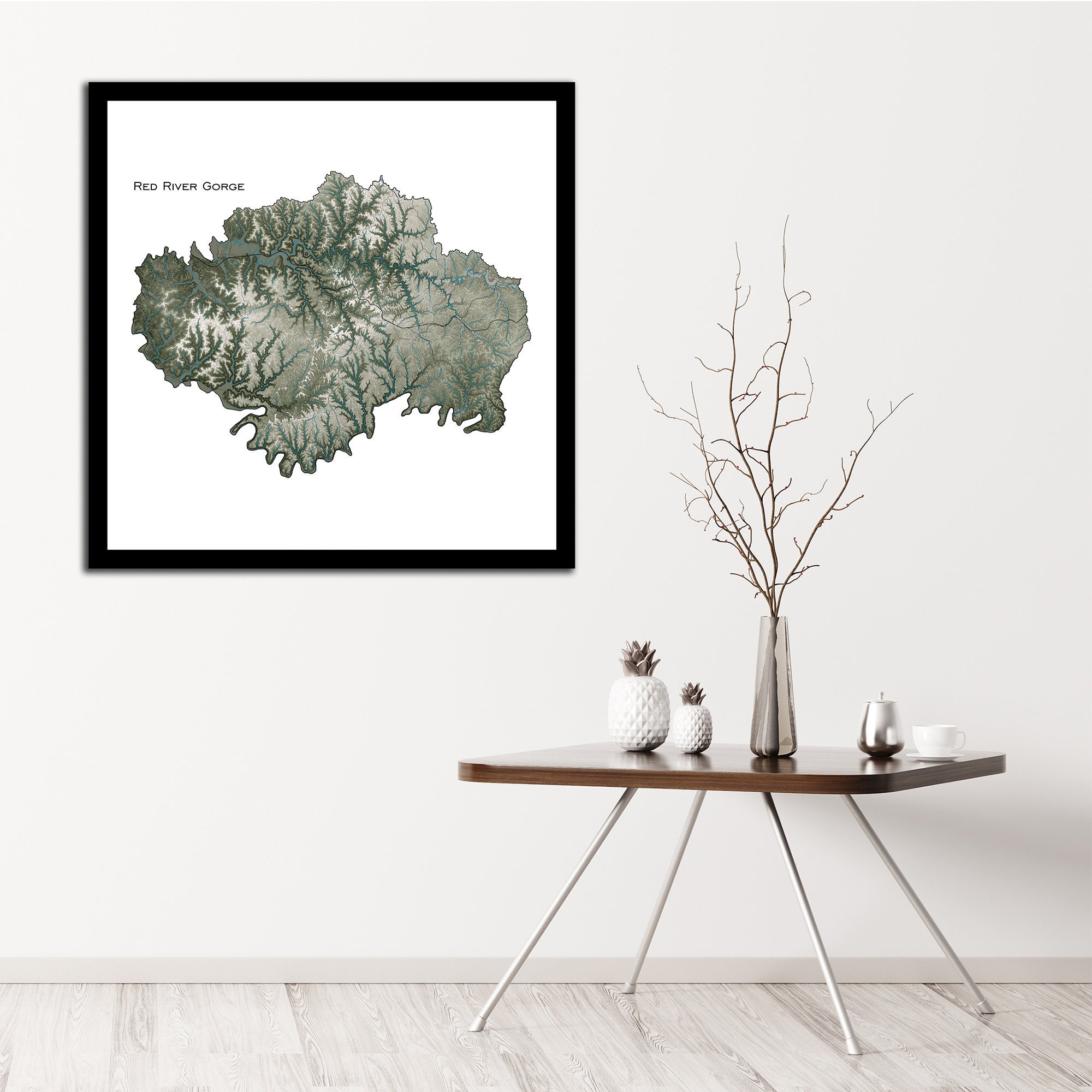 Red River Gorge Map Art Appalachian Wall Poster Kentucky - Etsy