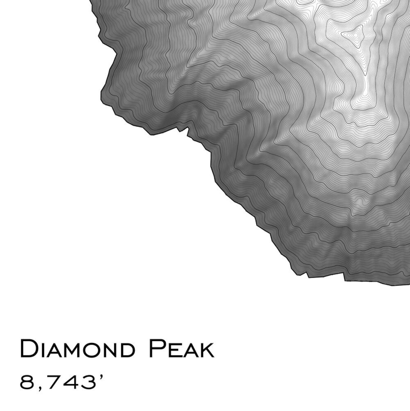 Diamond Peak Topography Map Oregon Map Art Framed Wall Art - Etsy
