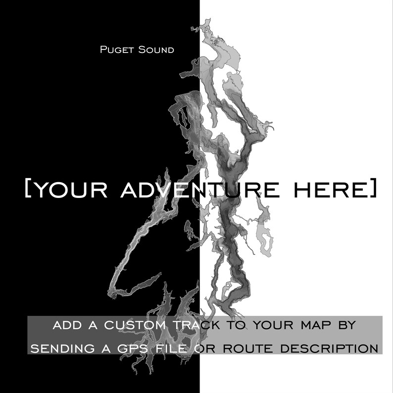 Puget Sound Map Bathymetric Depth Chart Seattle Gifts - Etsy