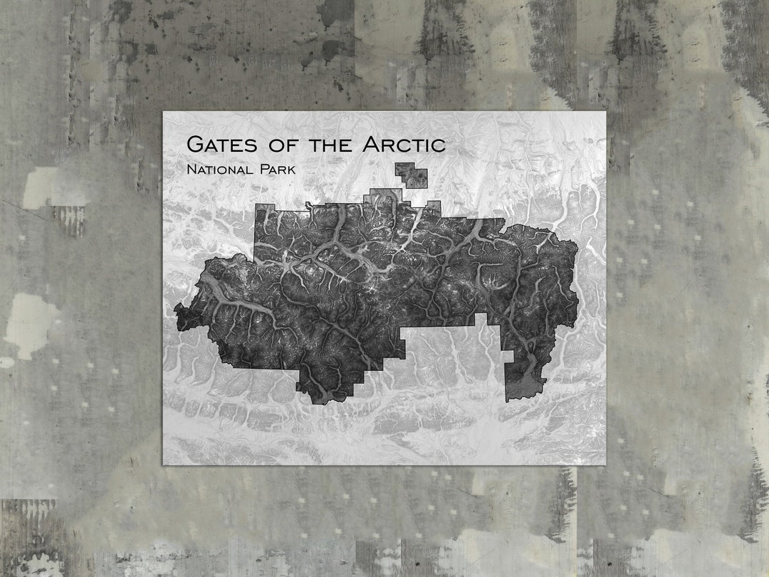 Gates of the Arctic National Park Topographic Map Art Print Alaska ...