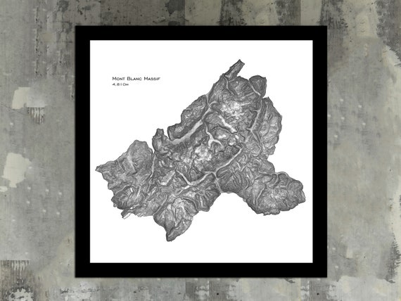 Tour Du Mont Blanc UTMB Map Art Runner Gifts. French Italian - Etsy