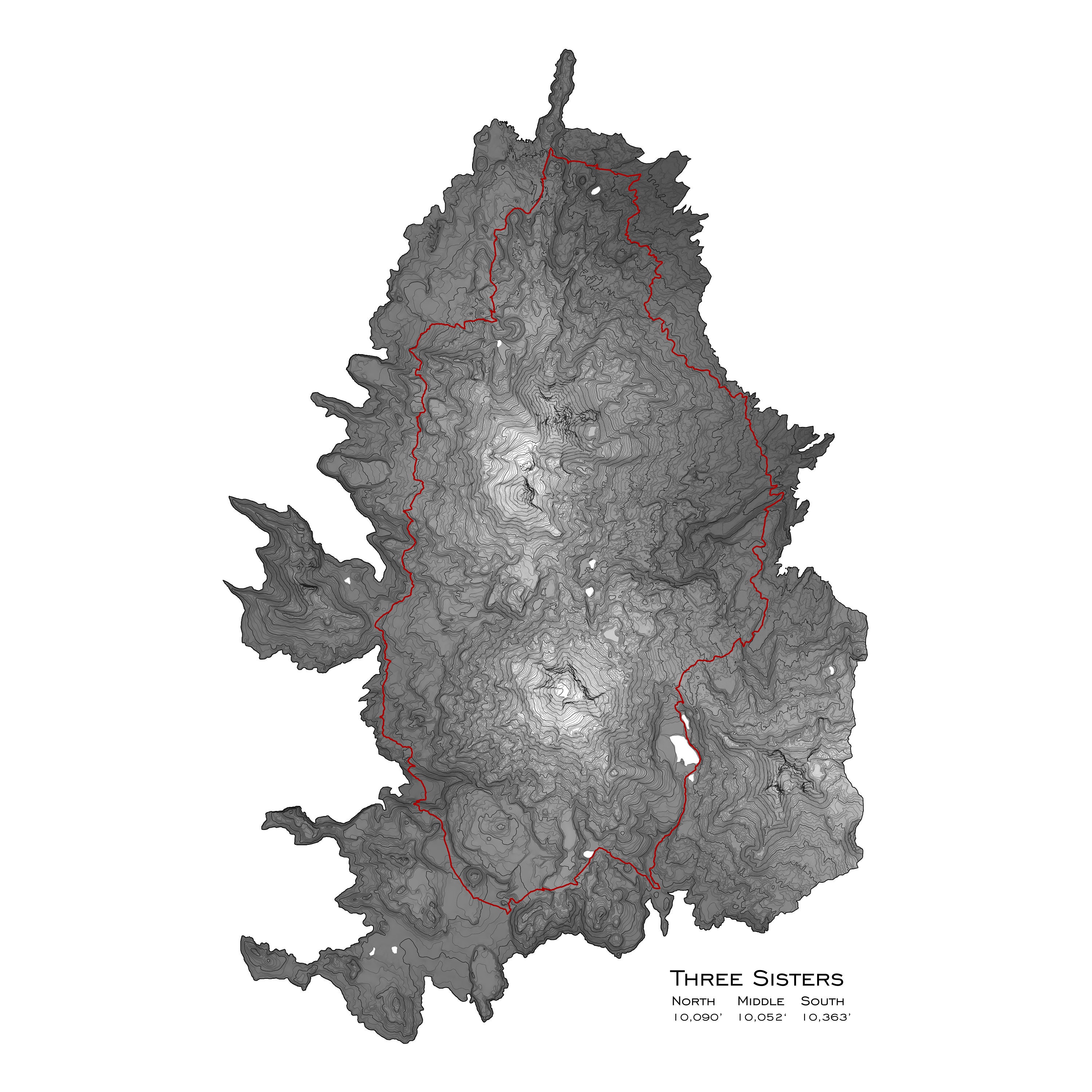 Three Sisters & Broken Top Sisters Loop Map - Etsy