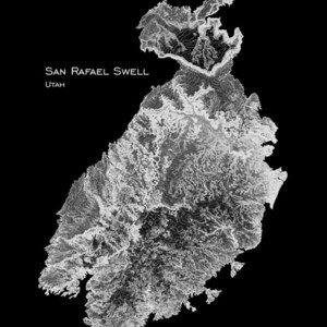 San Rafael Swell Map Art Print | Utah Topographic Map, Custom Map ...